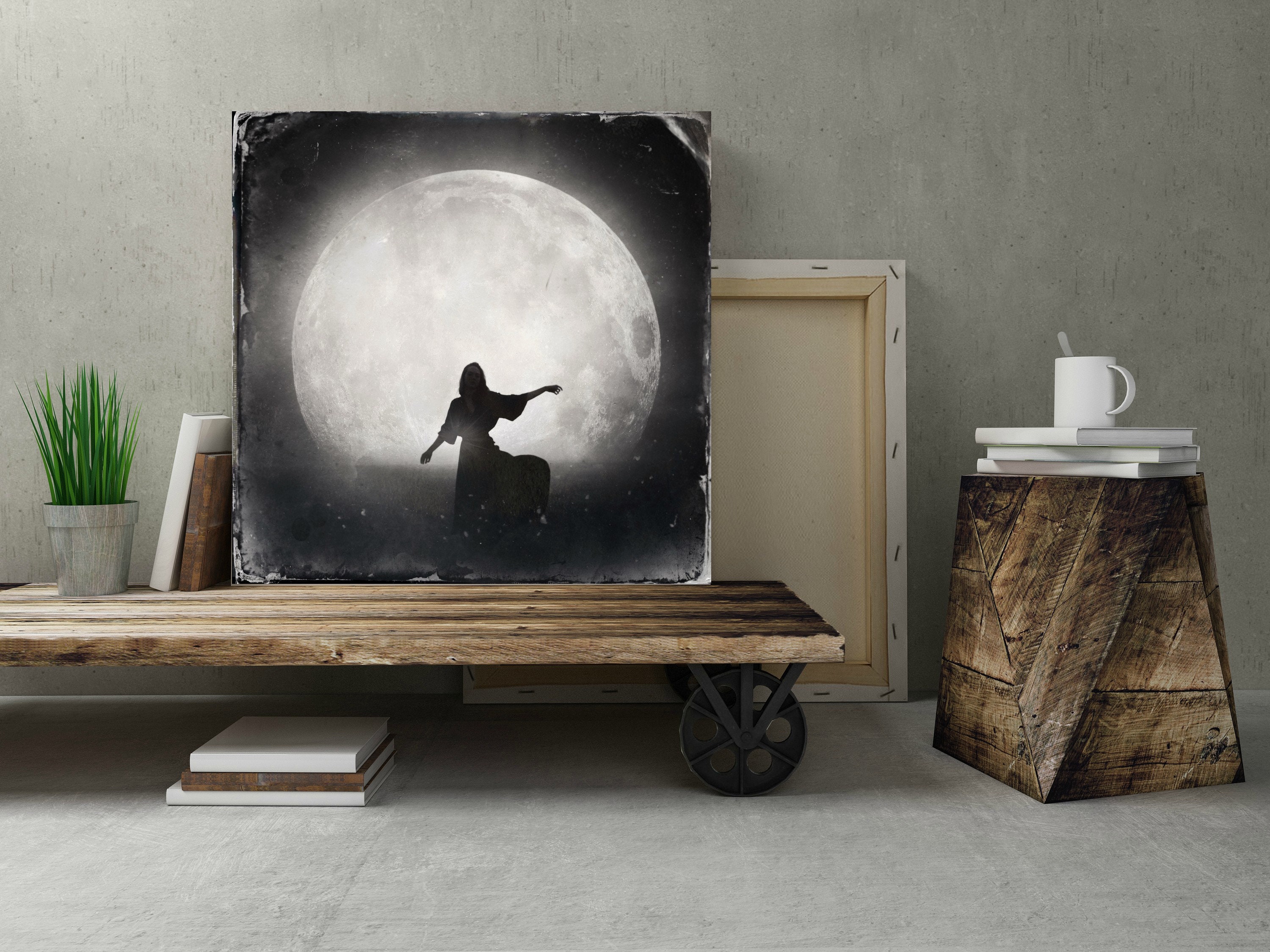 Lady of the Silver Moon PRINT - Full Moon Photo Goddess Surreal Gothic ...