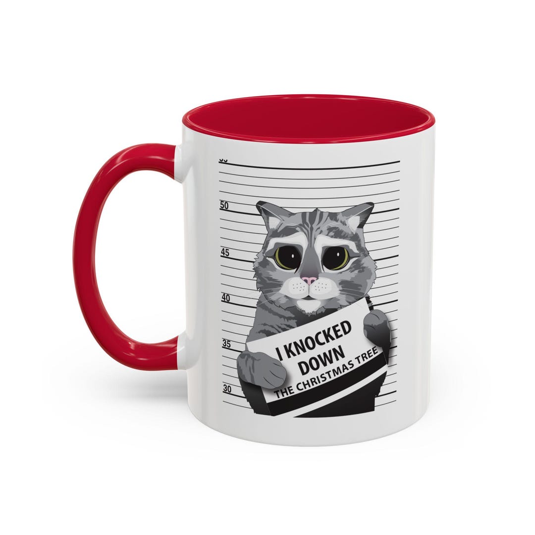 Funny Cat Christmas Mug | I Knocked Down the Christmas Tree Cup - Etsy