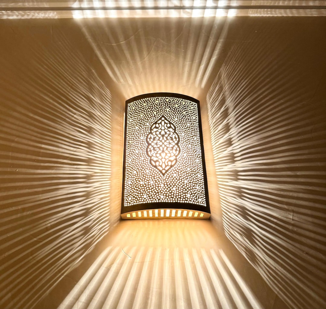 Sconce Light Brass Moroccan Wall Light in Brass, Wall Lights, Wall ...