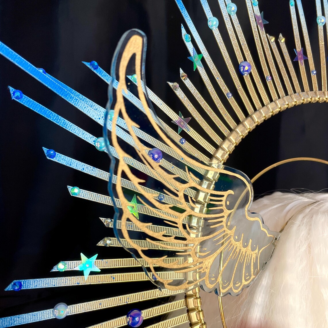 Angel Wing Double Halo Goddess Headdress/crown/burning Man/masquerade ...