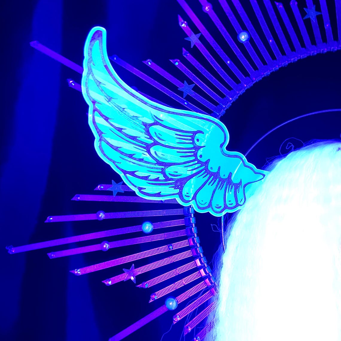 Angel Wing Double Halo Goddess Headdress/crown/burning Man/masquerade ...