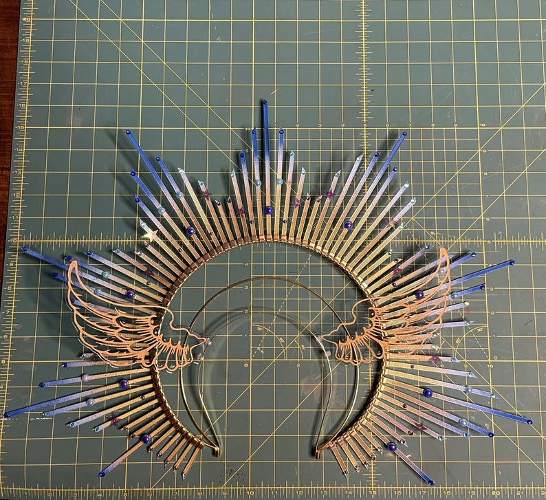 Angel Wing Double Halo Goddess Headdress/crown/burning Man/masquerade ...