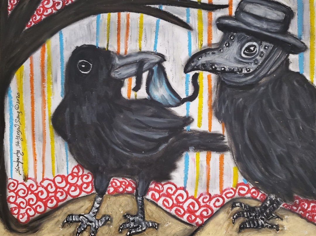 Plague Doctor - Crows in Quarantine - Art Signed Giclee Print Halloween ...