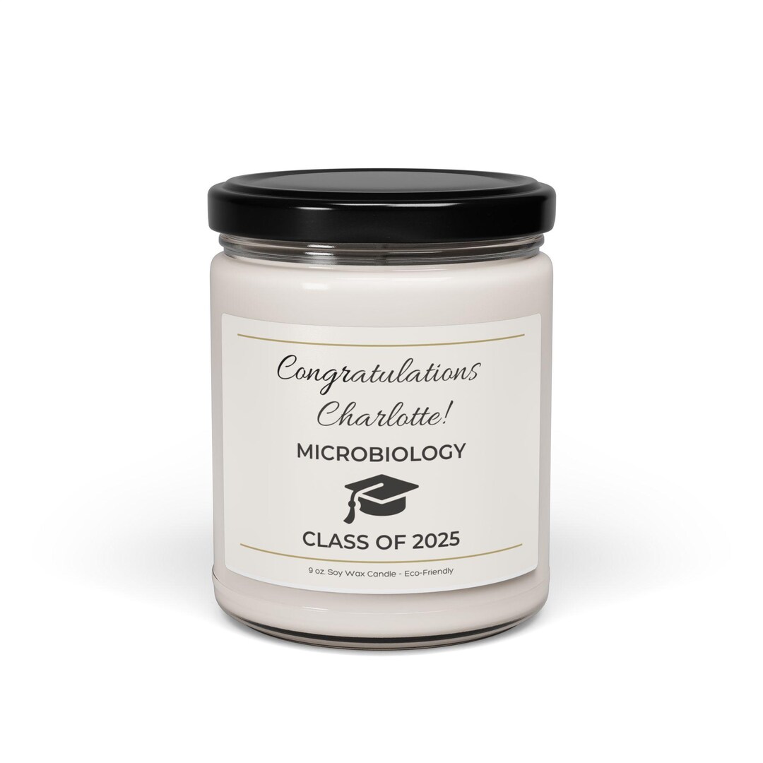 Personalized Microbiology Graduation Gift, Custom Name Candle, Class of ...