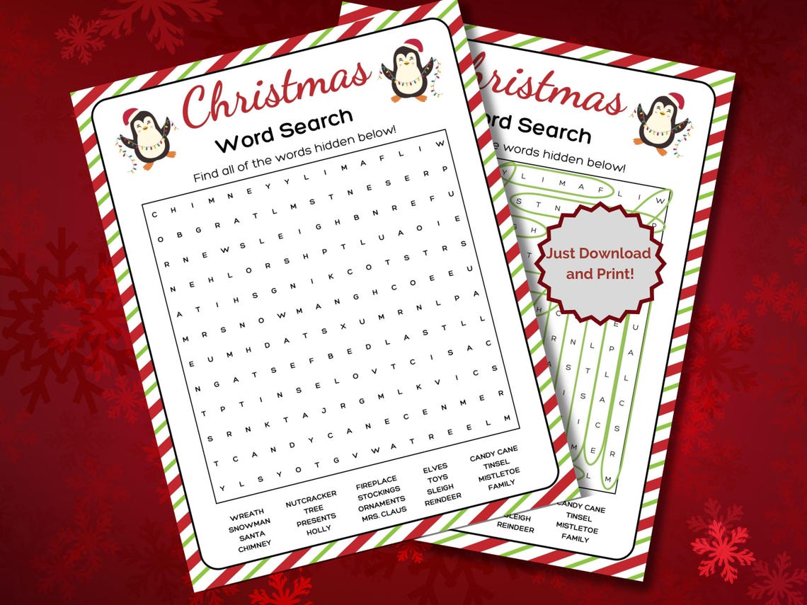 Christmas Word Search, Christmas Word Game, Printable Christmas Game ...