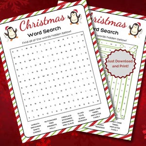 Christmas Word Search, Christmas Word Game, Printable Christmas Game ...