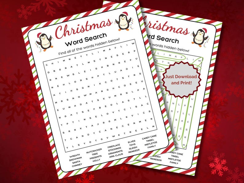 Christmas Word Search, Christmas Word Game, Printable Christmas Game ...