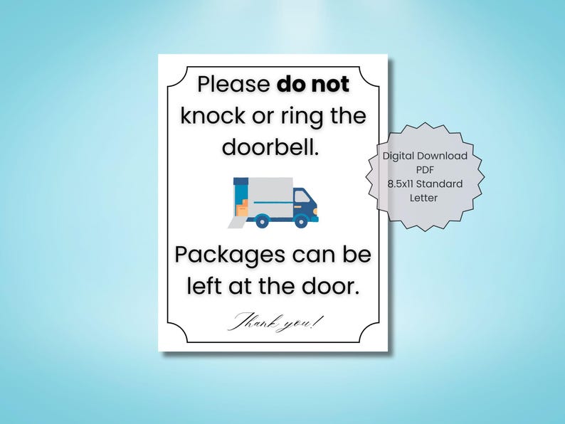 Do Not Disturb Printable Sign, Do Not Ring Doorbell Sign, Do Not Knock ...
