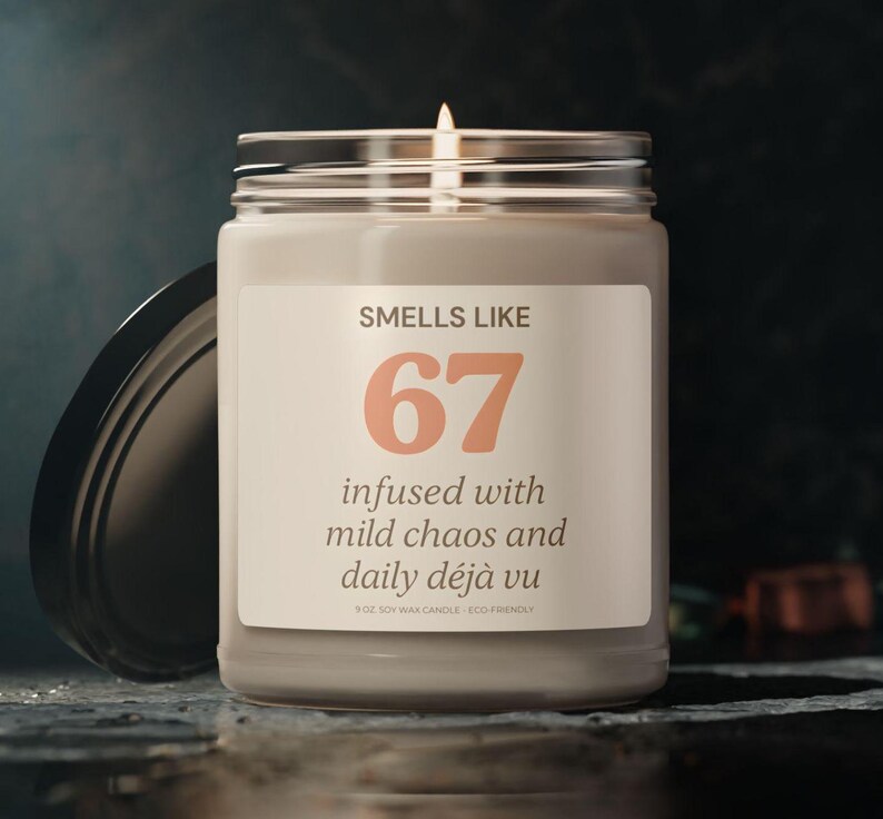 67 Gift, Funny Six Seven Gift, Teacher 6 7 Candle, Teacher Christmas ...