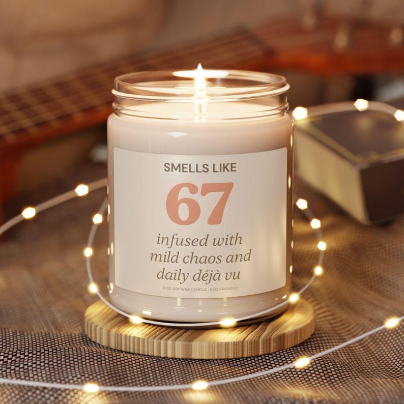 67 Gift, Funny Six Seven Gift, Teacher 6 7 Candle, Teacher Christmas ...