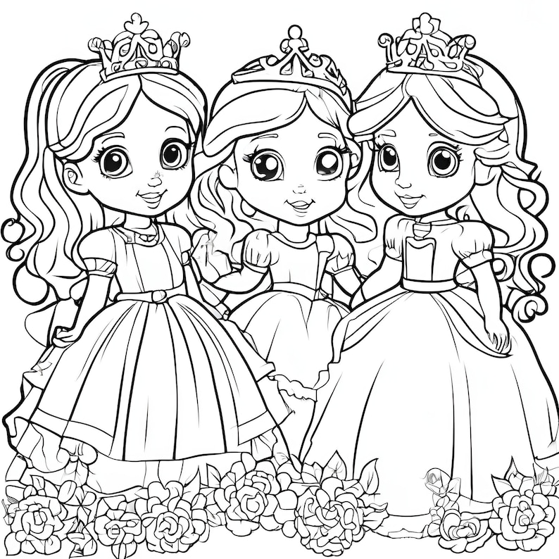 Coloring Book, Coloring Sheets, Digital Coloring Pages - Princess ...