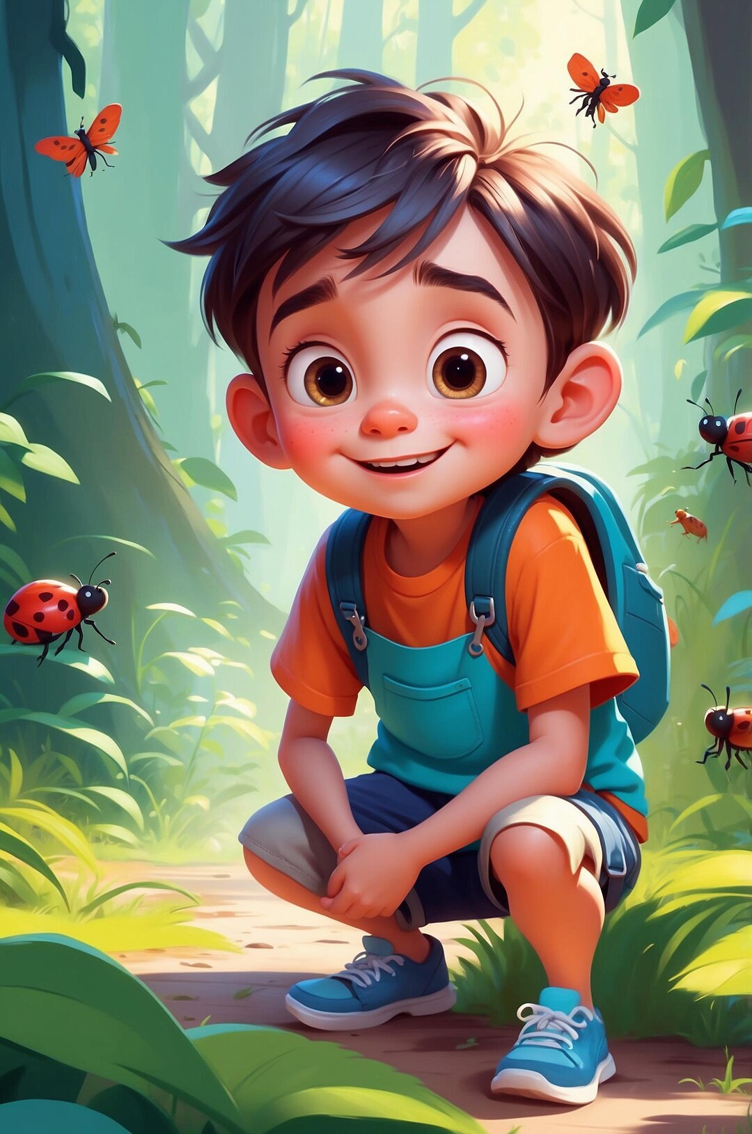 Storybook Cover Art or Pages of Charlie Looking for Bugs - Etsy