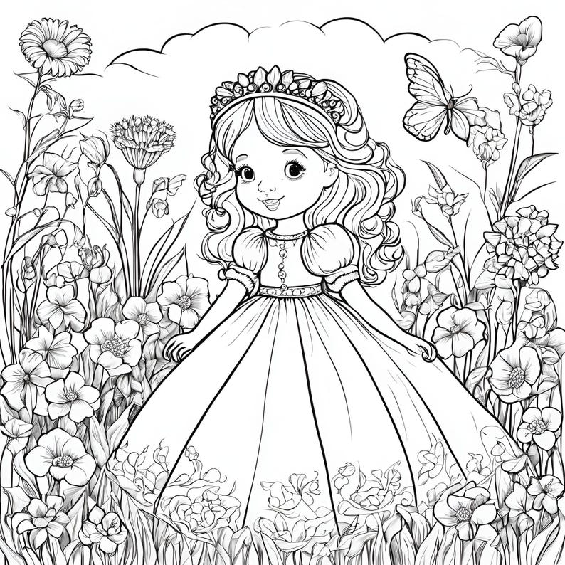 Coloring Book, Coloring Sheets, Digital Coloring Pages - Princess ...
