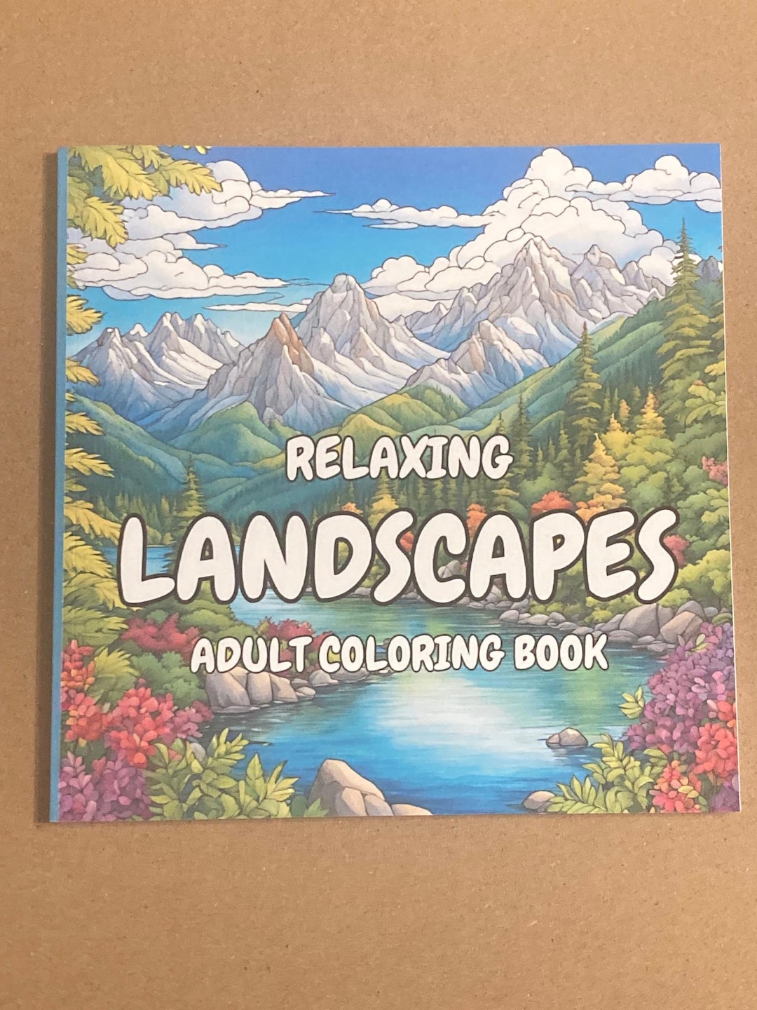 Relaxing Landscapes Coloring Book for Adults | Nature Scenes, Mountains ...