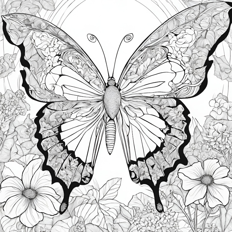 Butterfly Coloring Pages | Adult Coloring Pages | Butterfly's in Nature ...