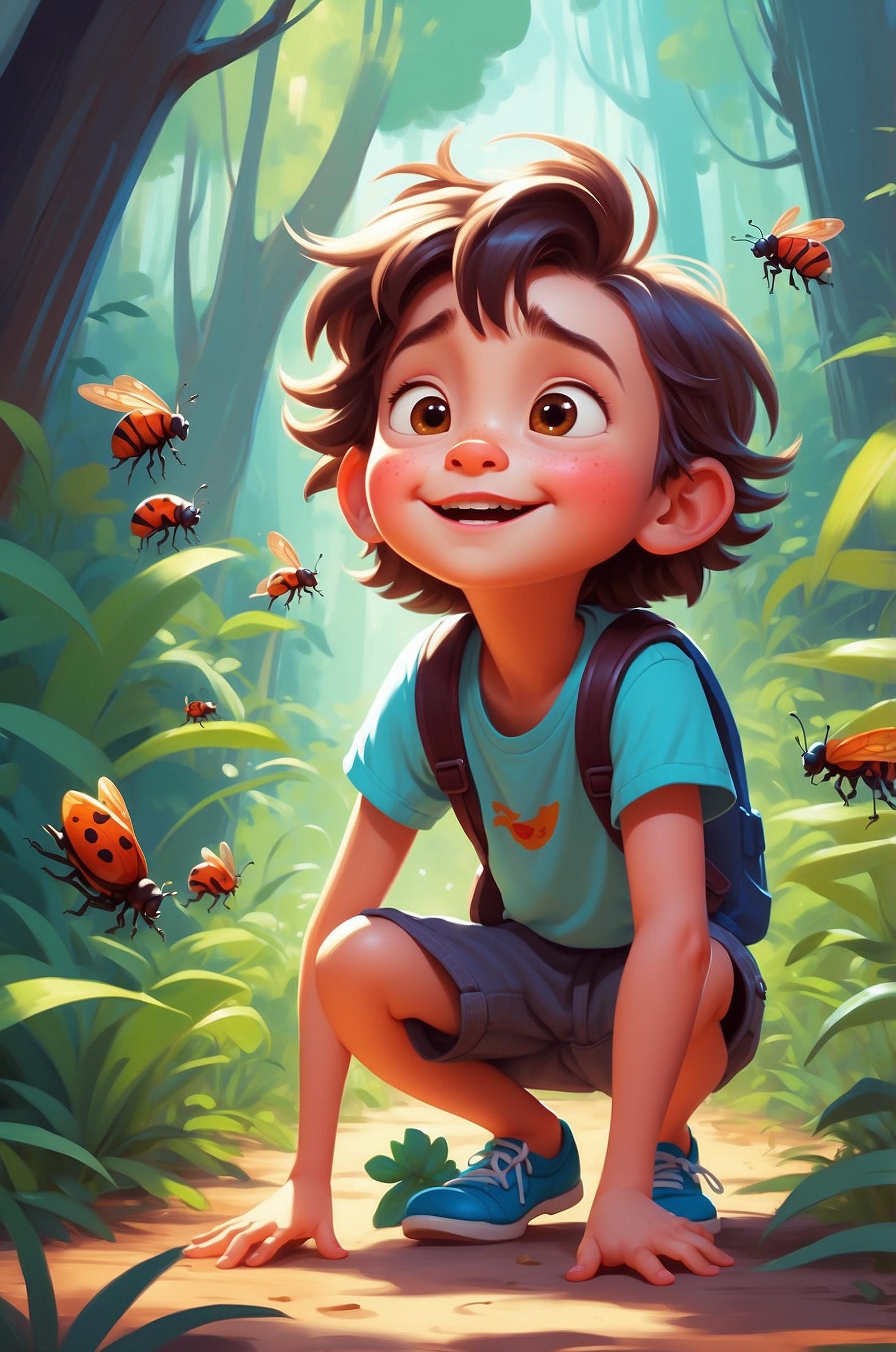 Storybook Cover Art or Pages of Charlie Looking for Bugs - Etsy