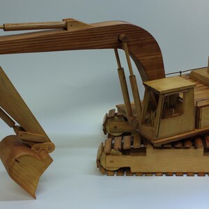 Handmade Wooden Excavator Model, Rustic Collectible Display - Etsy
