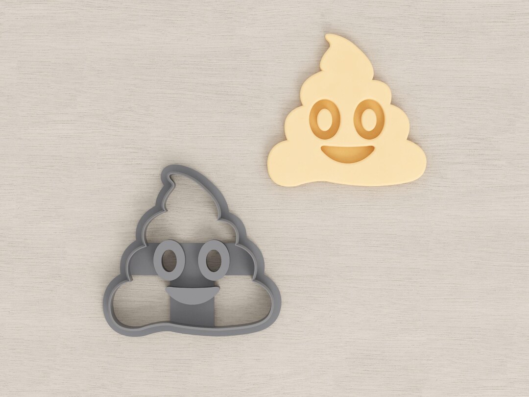 Poop Emoji Polymer Clay and Cookie Cutter With Imprint - Various Sizes ...