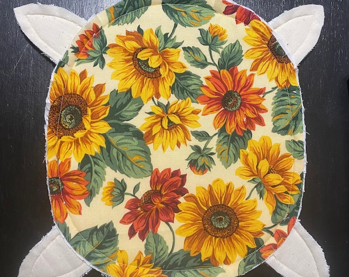 The Turtle Kitchen Floor Mop Handmade Fall Flowers Theme Cotton Fabric, Beige Fabric for Legs ...