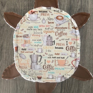 The Turtle Kitchen Floor Mop Handmade Coffee Theme Cotton Fabric Brown ...