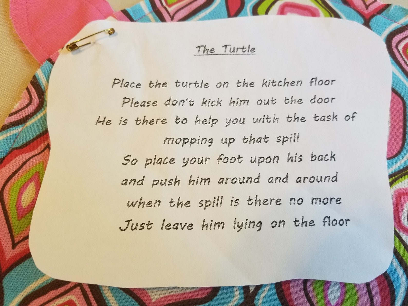 The Turtle Kitchen Floor Mop Handmade Pink Flamingo Theme Cotton Fabric ...