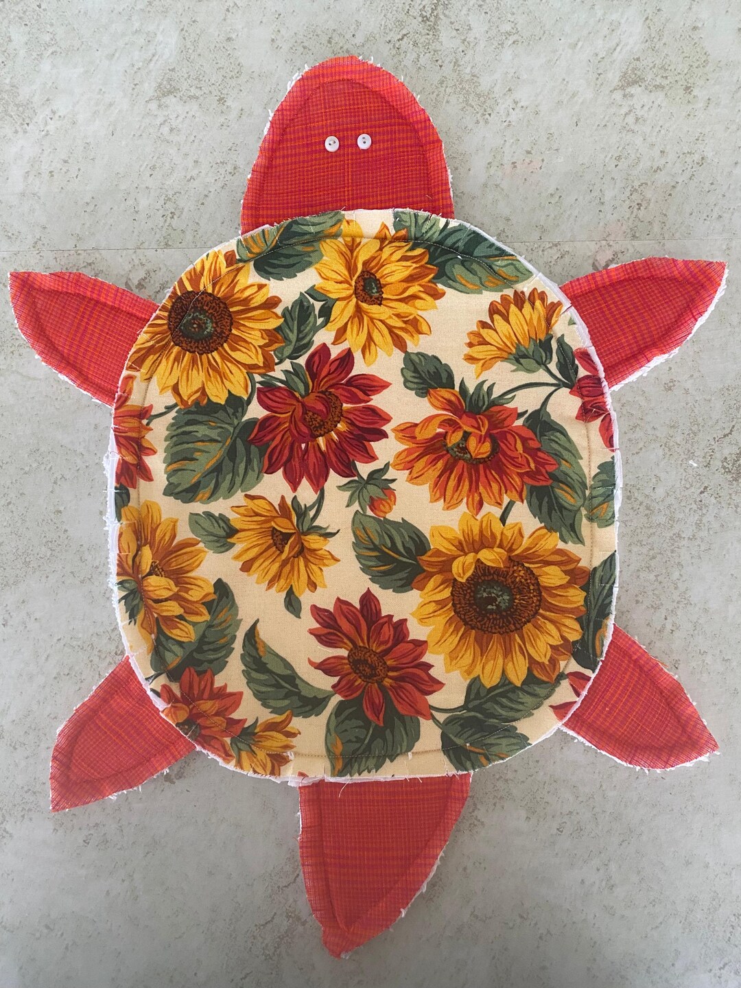 The Turtle Kitchen Floor Mop Handmade Fall Flowers Theme Cotton Fabric ...