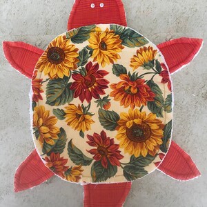 The Turtle Kitchen Floor Mop Handmade Fall Flowers Theme Cotton Fabric ...
