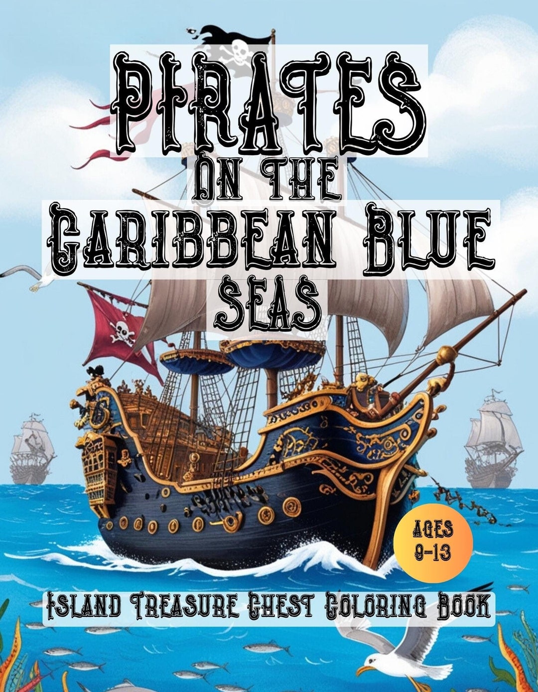 Printable Coloring Book Pages Young Pirates of the Caribbean Blue Seas ...