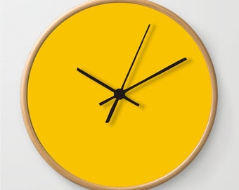 Yellow wall clock | Etsy