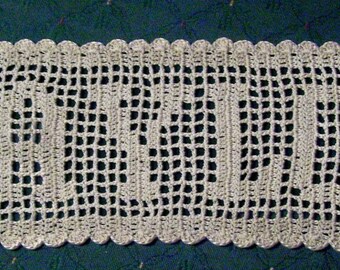 Custom Filet Crochet Name Doily - Etsy