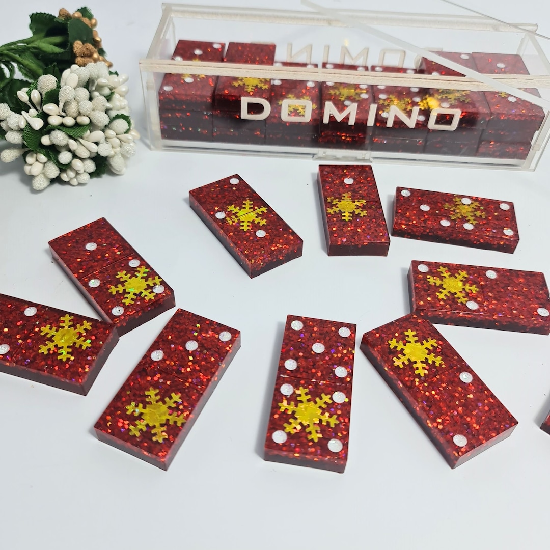 Christmas Dominoes Both Wooden and Epoxy Domino Sets Handmade Dominoes ...