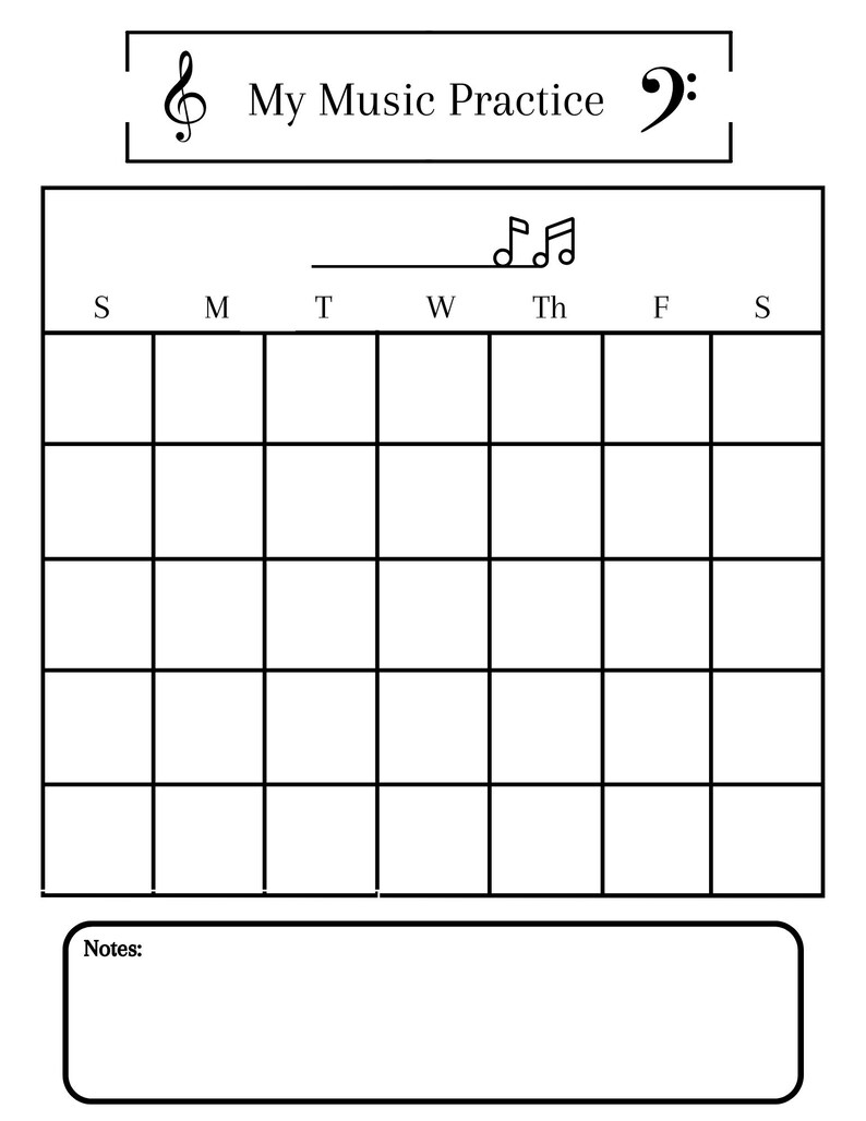 Music Practice Chart 20 Editable in Canva - Etsy