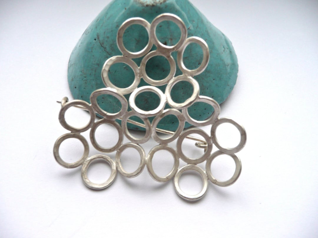 Handmade Silver Brooch - Etsy