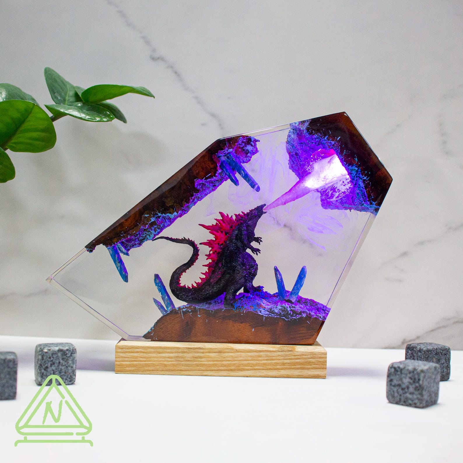 Handmade Monster Resin Lamp, Custom Epoxy Night Light, Personalized ...