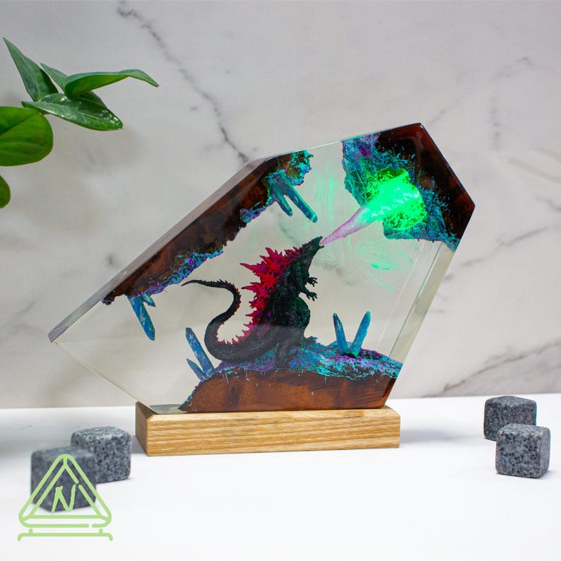 Handmade Monster Resin Lamp, Custom Epoxy Night Light, Personalized ...