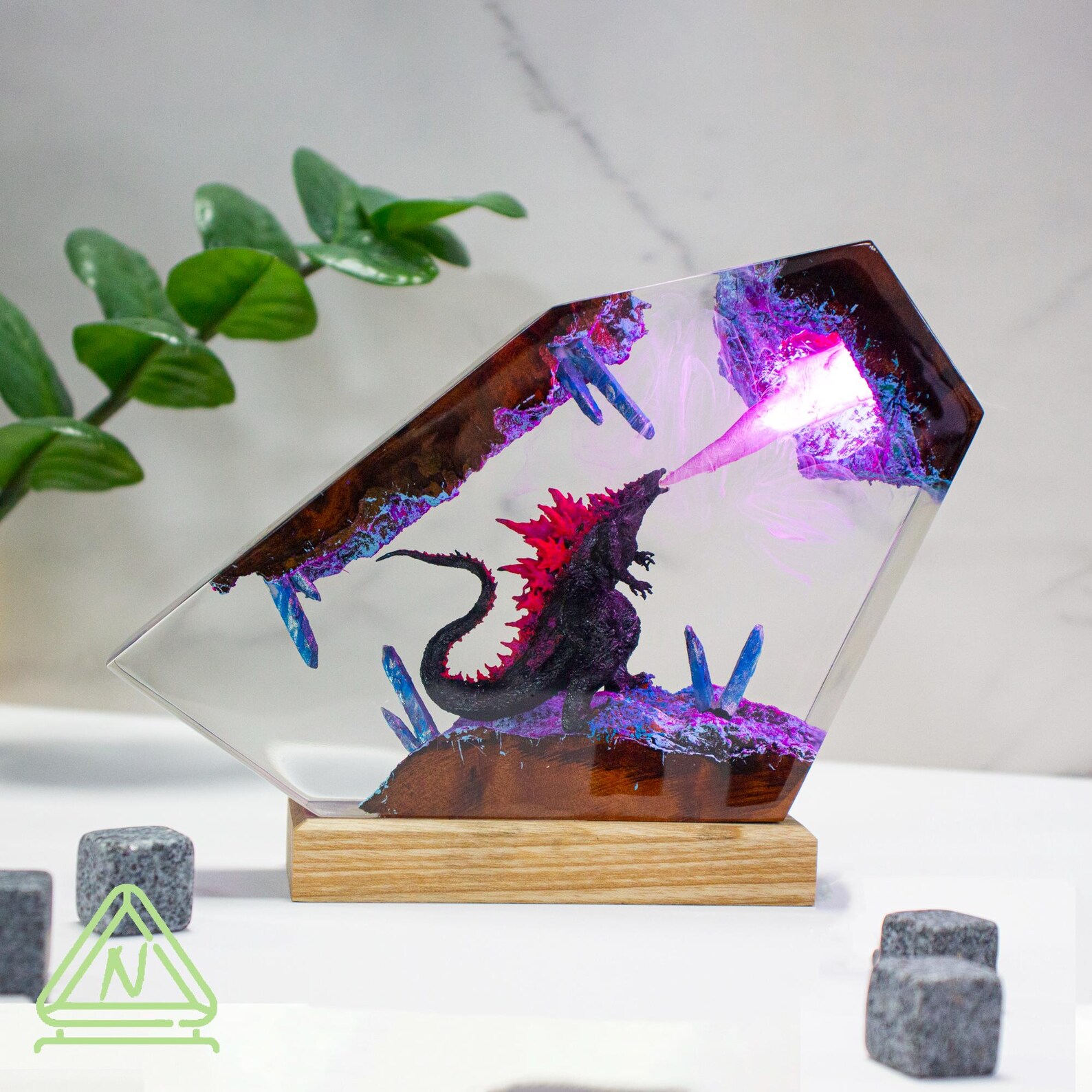 Handmade Monster Resin Lamp, Custom Epoxy Night Light, Personalized ...
