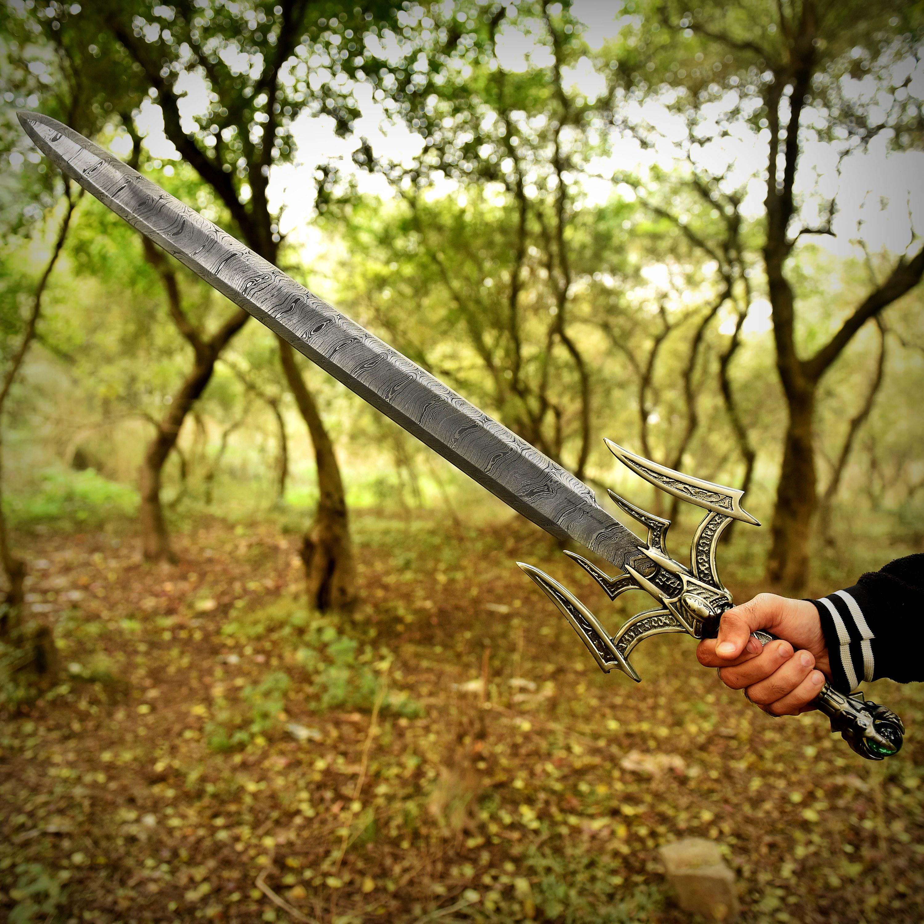Scottish Claymore Sword, Damascus Sword, Medieval Sword, Hand Forged ...