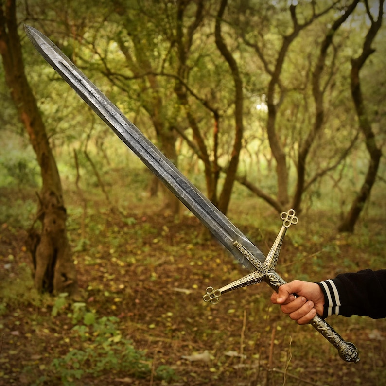Scottish Claymore Sword, Damascus Sword, Medieval Sword, Hand Forged ...