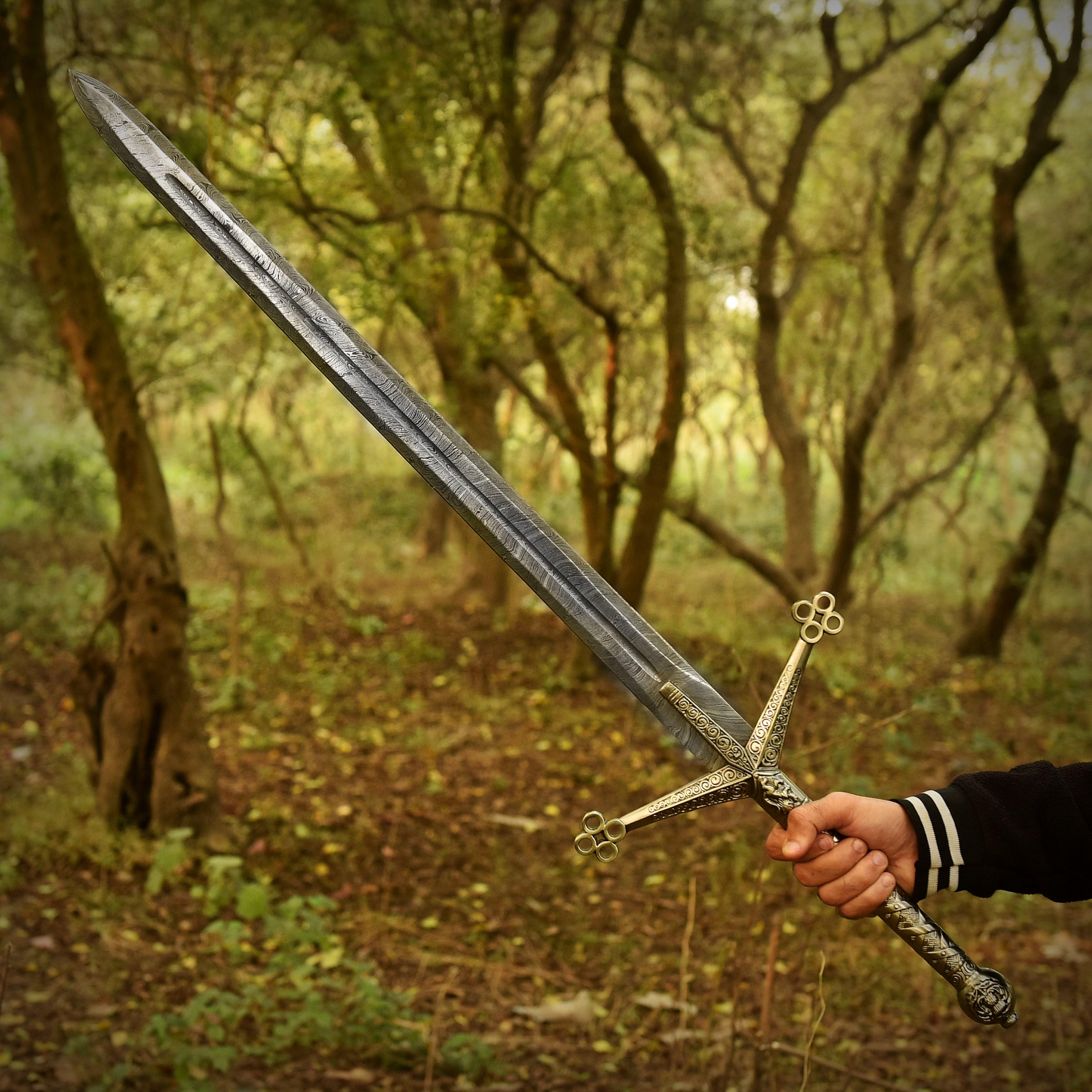Scottish Claymore Sword, Damascus Sword, Medieval Sword, Hand Forged ...