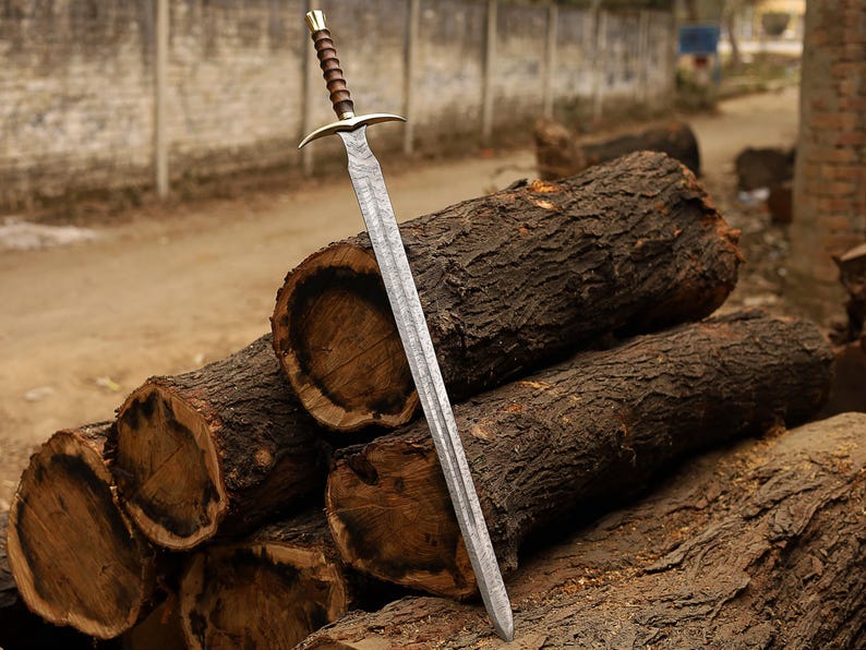 Damascus Sword, Medieval Sword, Handmade Viking Sword, Custom Sword ...