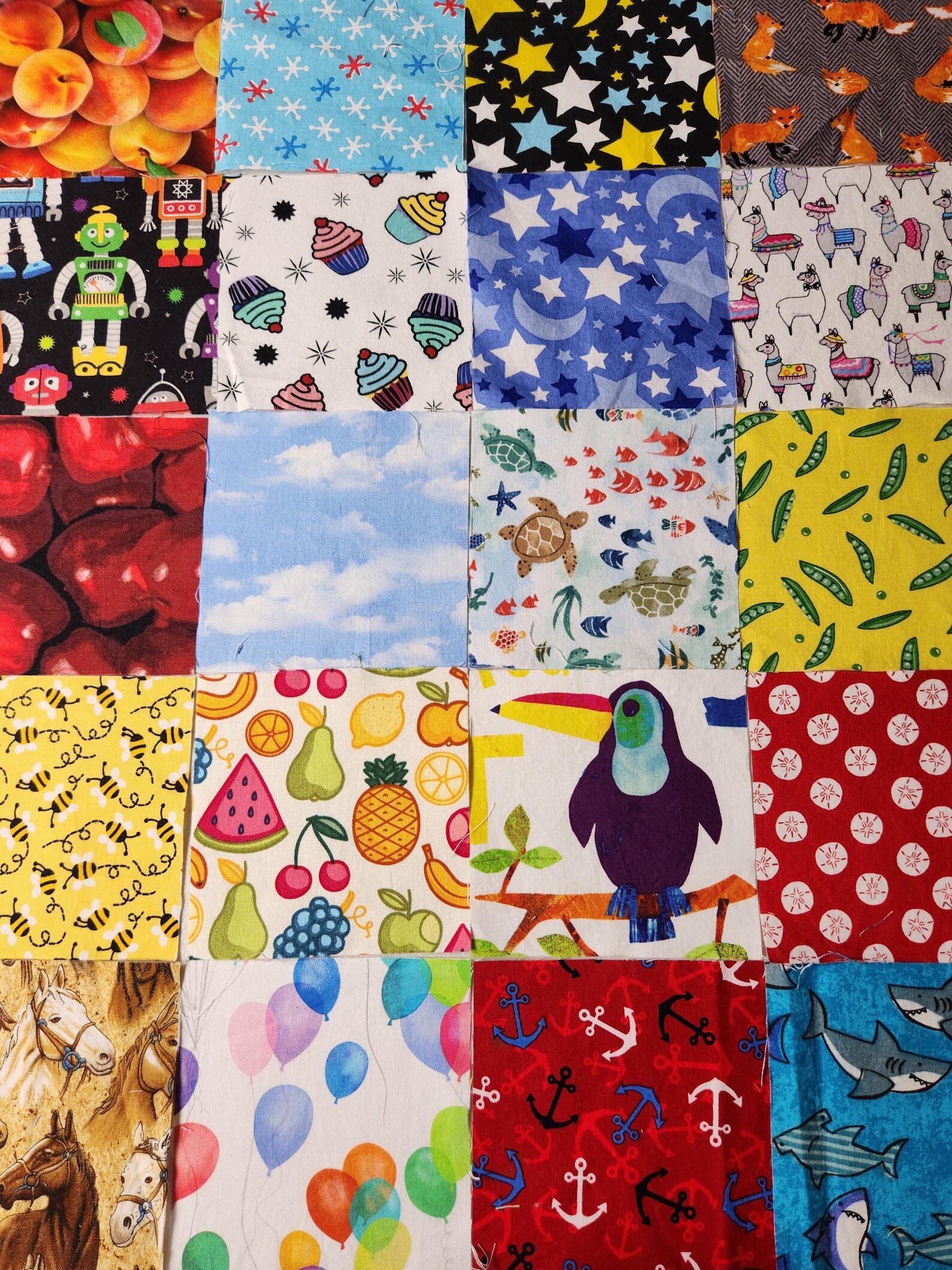 I Spy 4 Inch Fabric Squares Charm Packs. Unique Novelty Prints of ...