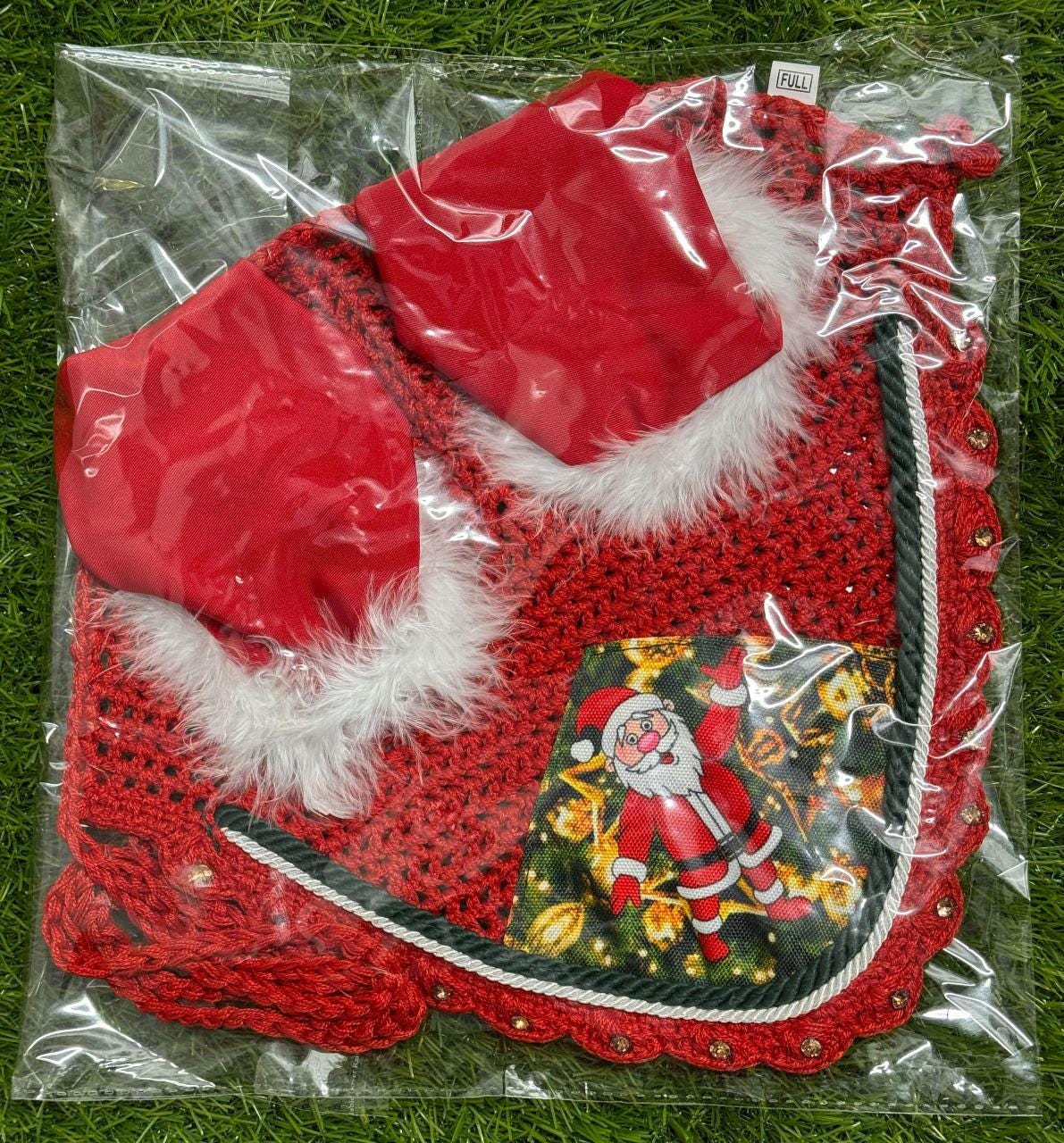 Santa Claus Double Hats Horse Ear Bonnet/net/hat/hood/mask Fly Veil ...