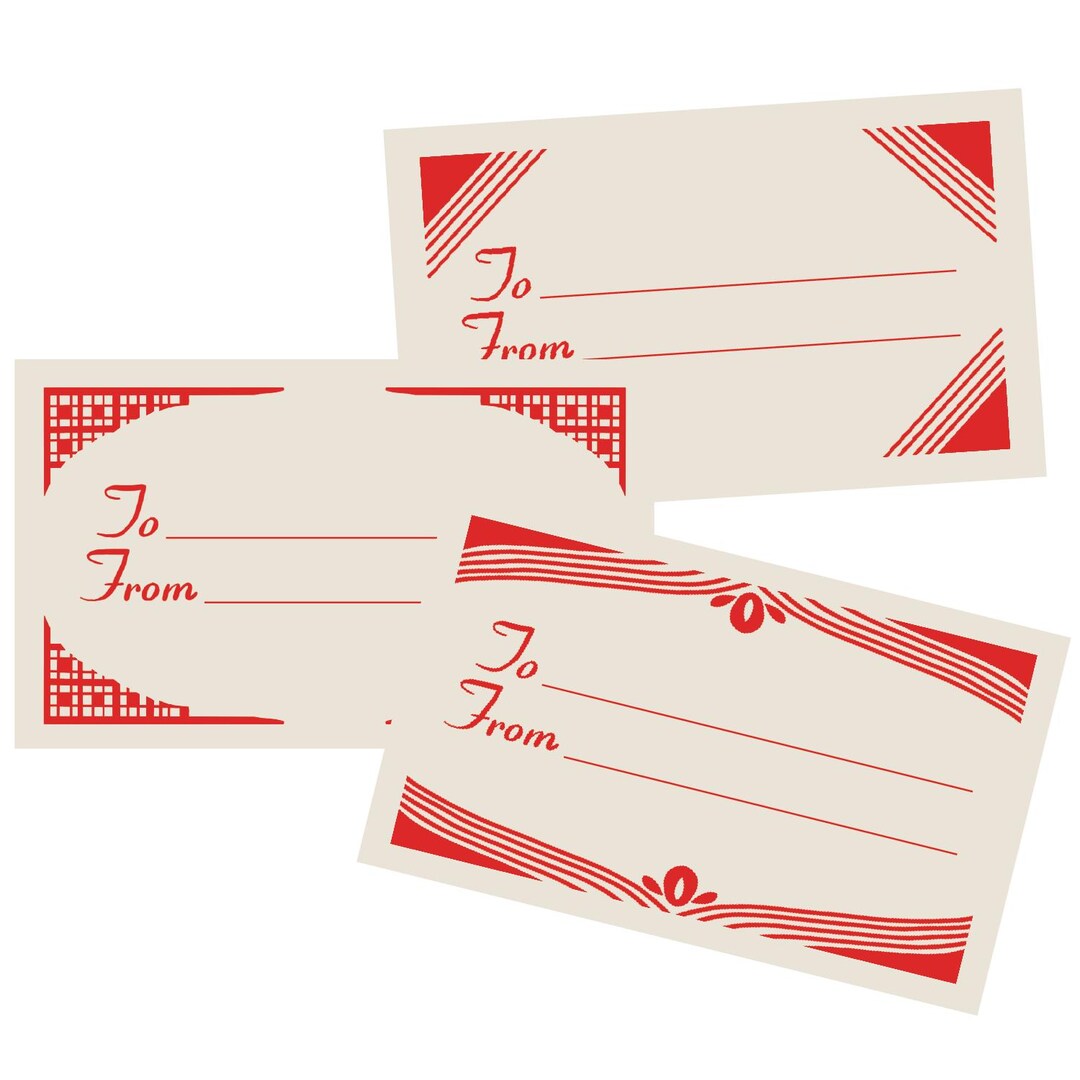 Printable Vintage 1940s Gift Tags, Retro Christmas Gift Tags, Digital ...
