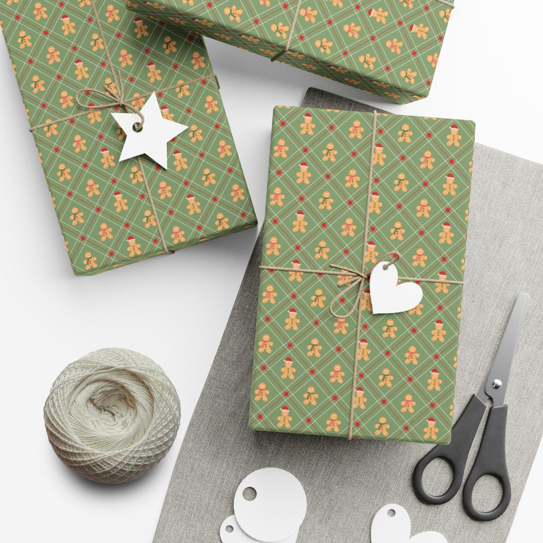 Coquette Gingerbread Wrapping Paper, Vintage Christmas Wrapping Paper ...