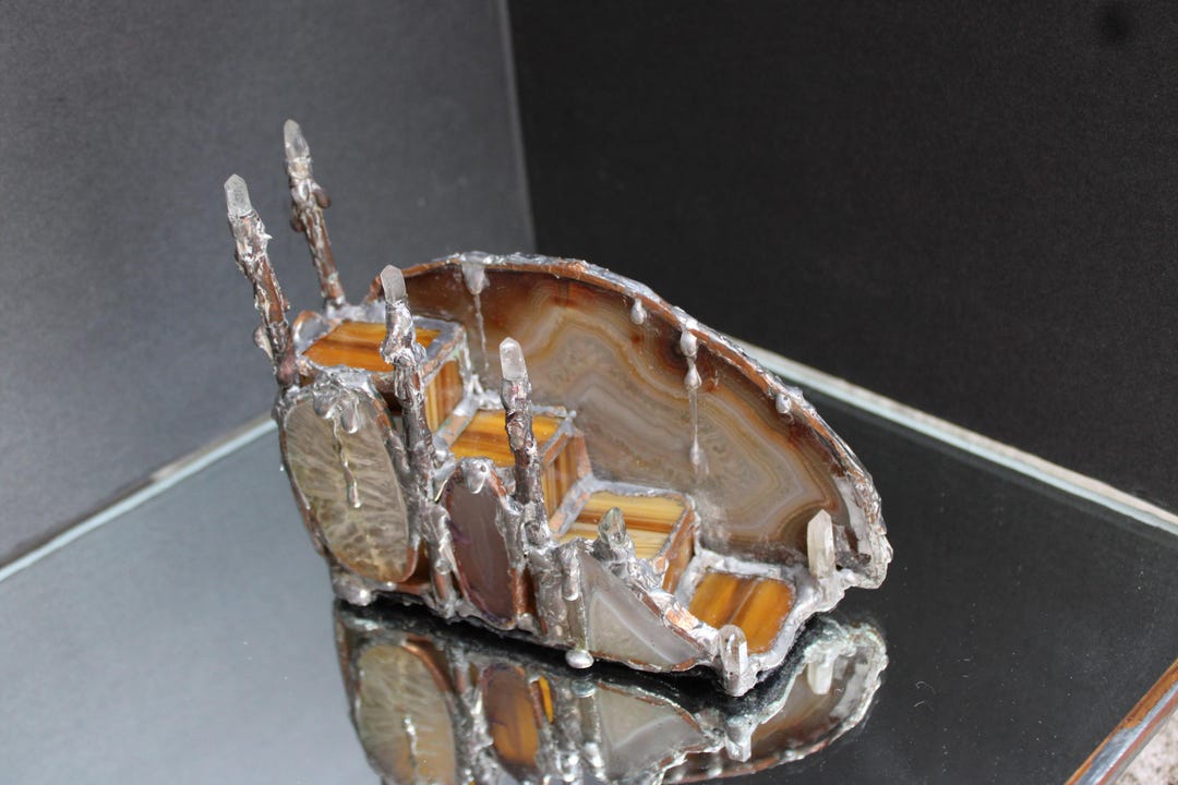 Crystal Agate Staircase With Natural Stone Slivers and Crystals - Etsy