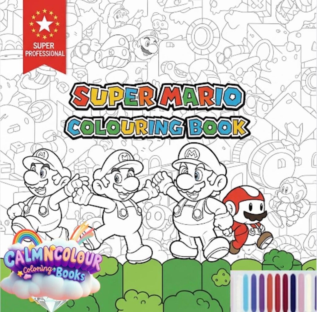 Super Mario Coloring Book: 10 Nintendo Activity Pages (PDF Download - Etsy