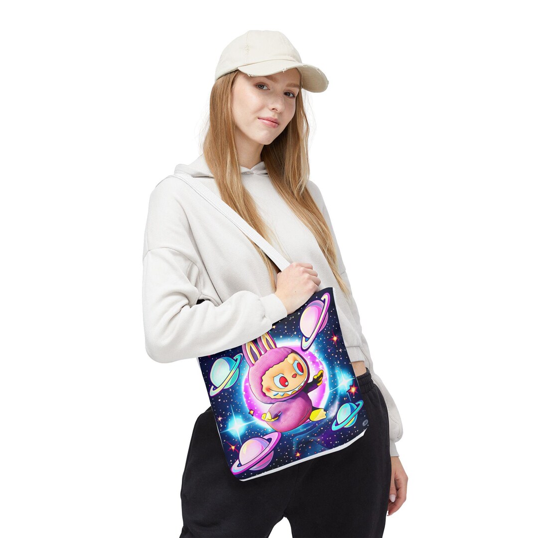 Cosmic Labubu Bunny Tote Bag - Cute Space Animal Carry All, Fun Graphic ...