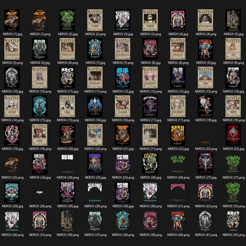 25.000+ Anime Bundle Designs with CLEAR Background, Perfect for Print ...