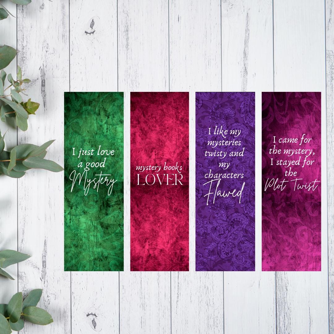 Printable Mystery Bookmarks- Design for Mystery Book Lovers, Perfect ...