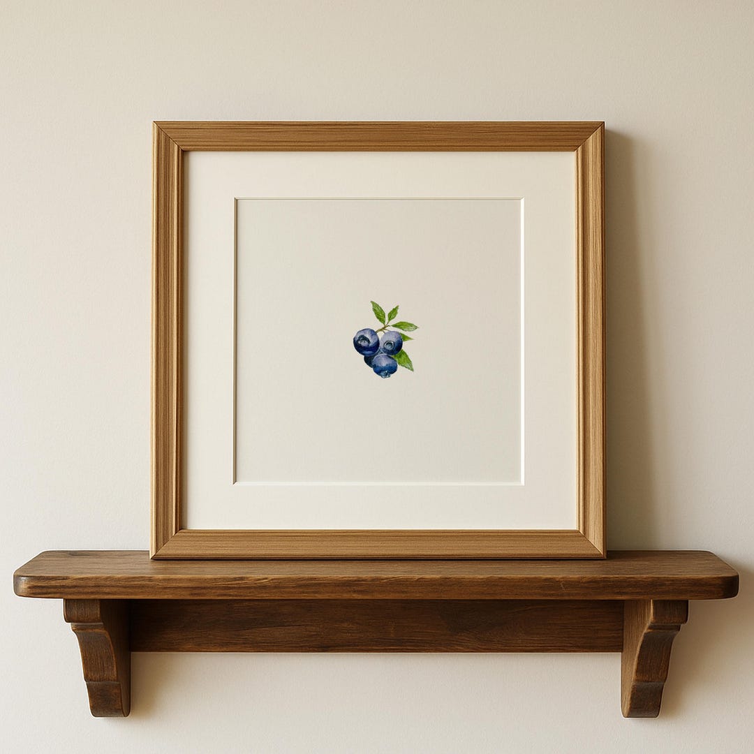 Minimalist Blueberry Watercolor Print | Giclée Wall Art | Food Lovers ...